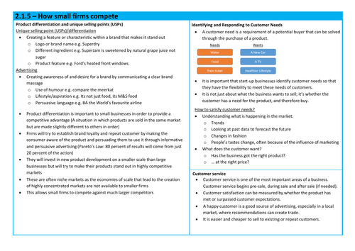 A-level Edexcel Economics B - 2.1 Notes | Teaching Resources