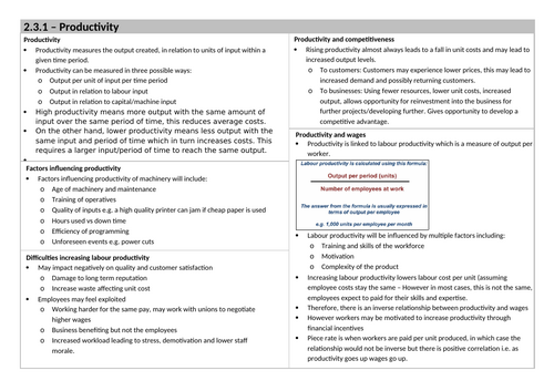 A-level Edexcel Economics B - 2.3 Notes | Teaching Resources