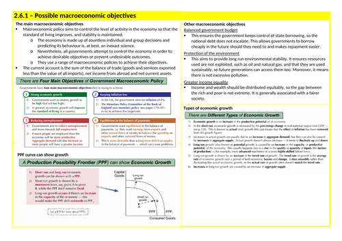 A-level Edexcel Economics B - 2.6 Notes | Teaching Resources