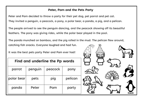 Learn the Letter P with Peter and Pam and the Pets Party | Teaching ...
