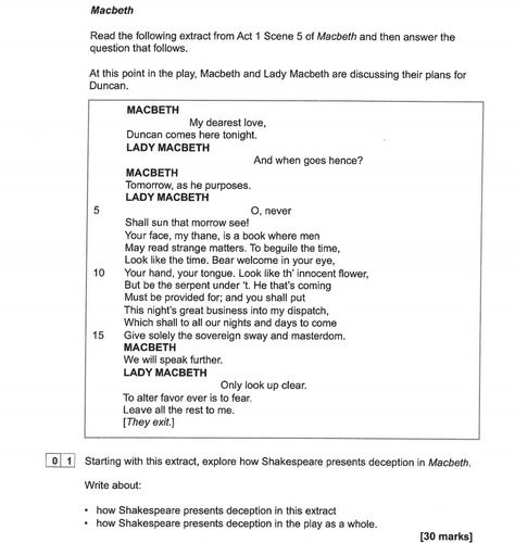 GCSE English - Macbeth Model Essay | Teaching Resources