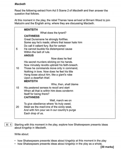 GCSE English - Macbeth Model Essay | Teaching Resources
