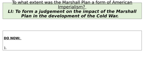 Cold War AQA 2R Marshall Plan and Essay | Teaching Resources