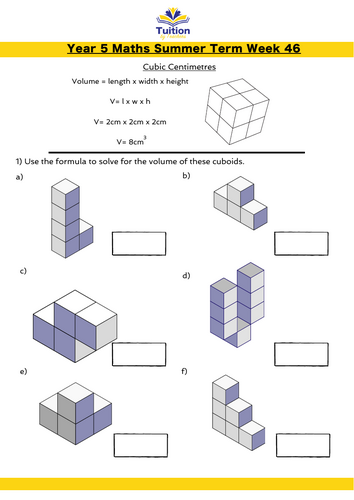 Year 5 - Calculating Volume | Teaching Resources