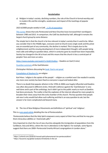 Revision notes for Edexcel Christianity | Teaching Resources