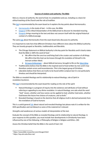 Revision notes for Edexcel Christianity | Teaching Resources