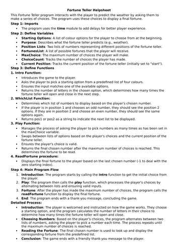 Origami to Algorithm - Python fortune teller in 3-4 lesson Resource ...