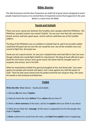 Bible Stories (Cover) Lesson | Teaching Resources