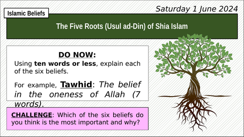 GCSE Religious Studies - The Five Roots of Usul ad-Din in Shi’a Islam ...