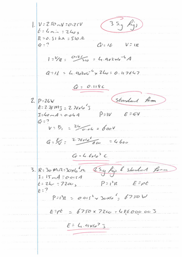 Multi-Step Calculations - Physics AQA GCSE - Electricity | Teaching ...