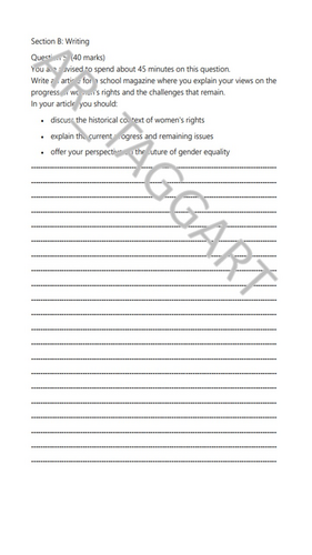 Aqa Gcse Paper 2 Reading Writing Suffrage Equality Teaching