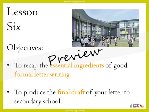 A Letter to Secondary School - Year 6 | Teaching Resources