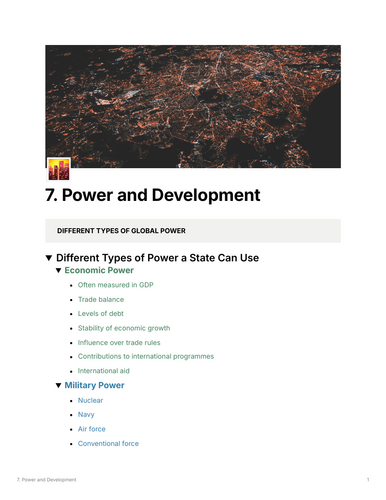 Chapters 7&8 Global Politics A-Level | Teaching Resources