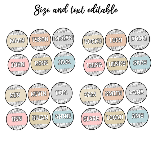Printable Boho Student Name Labels, Editable Cubby Labels, Circle ...
