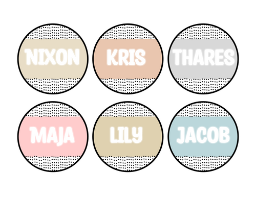 Printable Boho Student Name Labels, Editable Cubby Labels, Circle ...