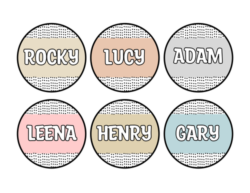Printable Boho Student Name Labels, Editable Cubby Labels, Circle ...