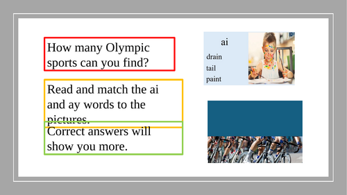 Fun Olympics Phonics ai and ay words | Teaching Resources