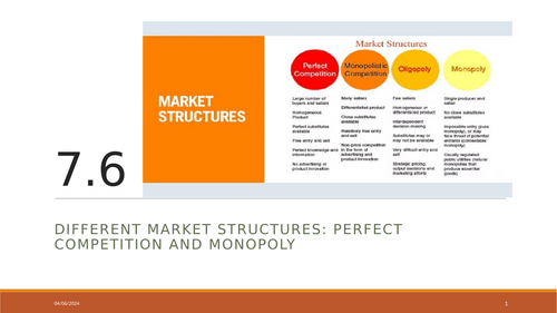 7.6 Market structures (A-level Econs) | Teaching Resources