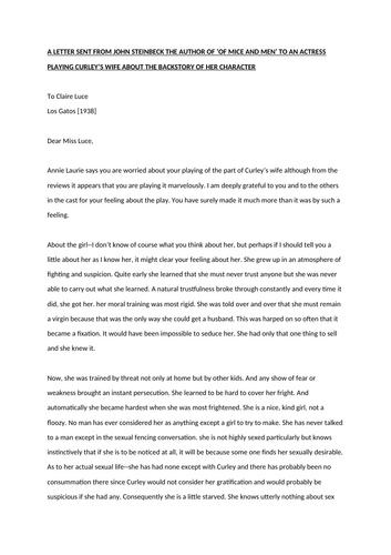 Of Mice and Men IGCSE Edexcel | Teaching Resources