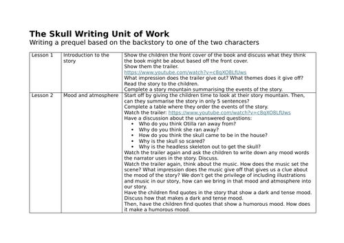 The Skill - Year 5/6 Writing Unit Overwiew | Teaching Resources