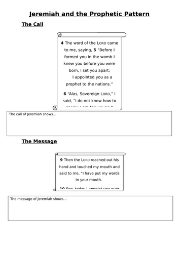 Lesson 2 - Jeremiah & Prophecy (Y8 RED) | Teaching Resources