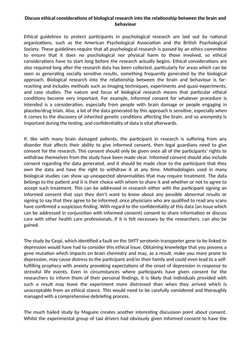 IB Model answer (teacher written) - Discuss ethical considerations of ...