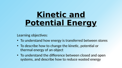 Kinetic and Potential Energy - PhET Structured Investigation | Teaching ...