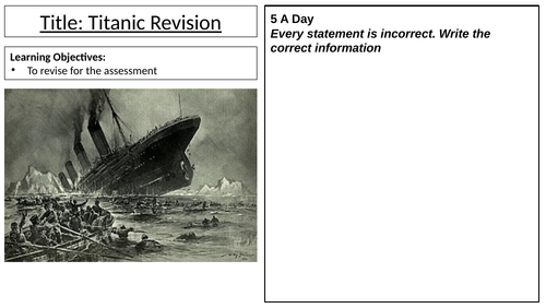 'How far does the Titanic disaster reflect 20th century society' Bundle ...