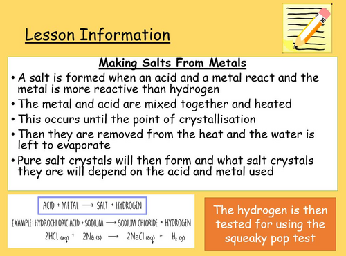 GCSE Chemistry Making and Naming Salts Full Lesson Presentation and ...