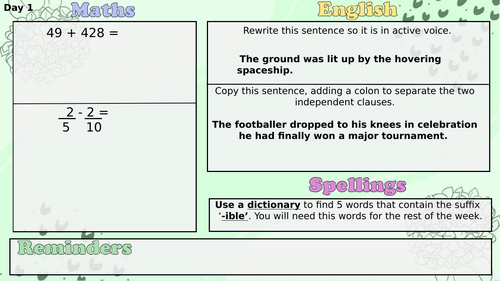 Year 6 Morning Tasks Term 3 Week 1 | Teaching Resources
