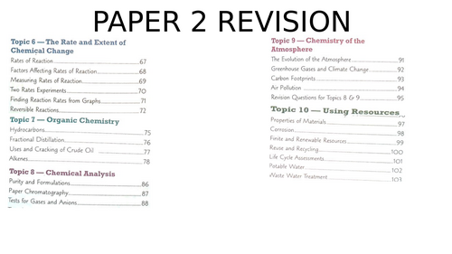 PAPER 2 CHEMISTRY FOUNDATION REVISION SESSION TEACHER AND PUPIL ...