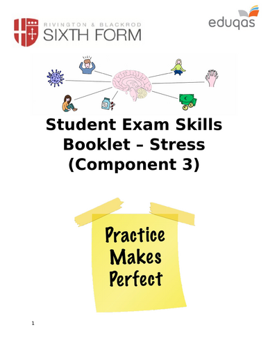 EDUQAS A LEVEL Psychology: Stress exam skills booklet (C3) | Teaching ...