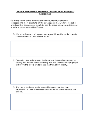 AQA A Level Sociology: Media (28 lessons & resources) | Teaching Resources
