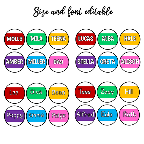 Printable Bright Student Name Labels, Editable Cubbies Labels, Editable ...