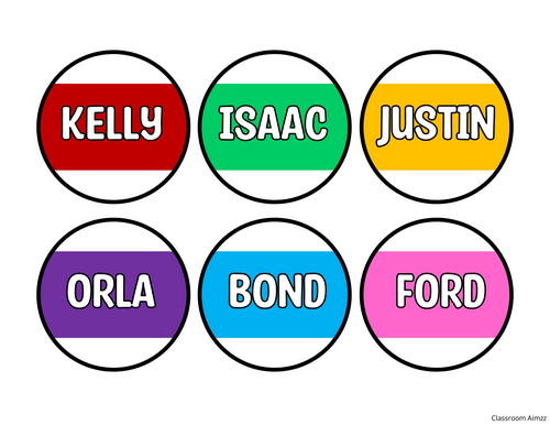 Printable Bright Student Name Labels, Editable Cubby Labels, Editable ...