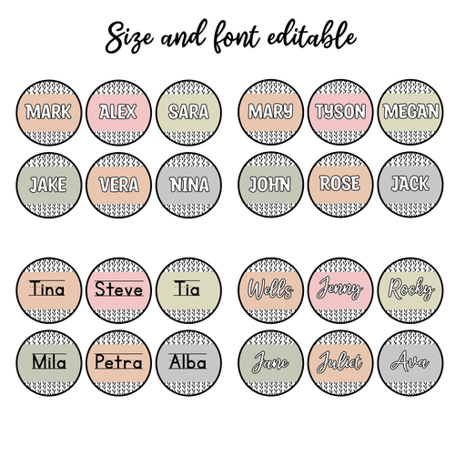 Printable Boho Student Name Labels, Editable CubbyLabels, Circle Labels ...