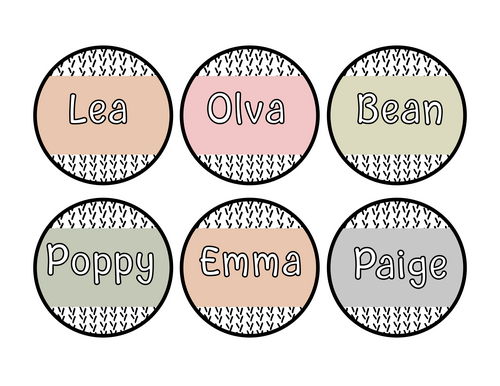 Printable Boho Student Name Labels, Editable CubbyLabels, Circle Labels ...