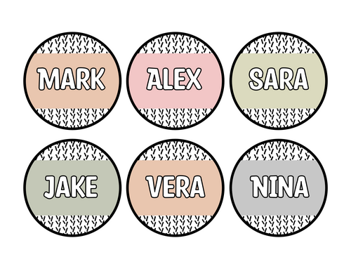 Printable Boho Student Name Labels, Editable CubbyLabels, Circle Labels ...