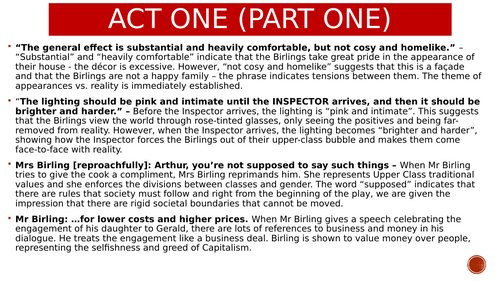 An Inspector Calls: Annotated Quotes - Great revision resource ...