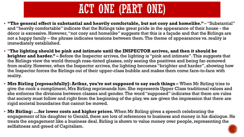 An Inspector Calls: Annotated Quotes - Great revision resource ...