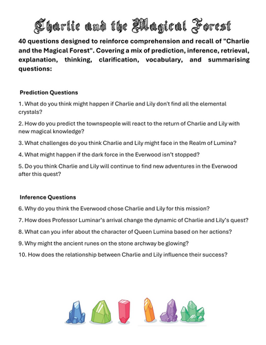 Guided Reading Activity for "Charlie and the Magical Forest". Inspired ...