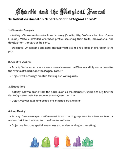 Guided Reading Activity for "Charlie and the Magical Forest". Inspired ...