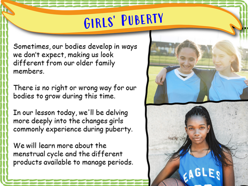 Girls' Puberty + Periods | Teaching Resources