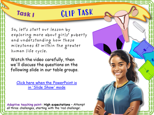 Girls' Puberty + Periods | Teaching Resources