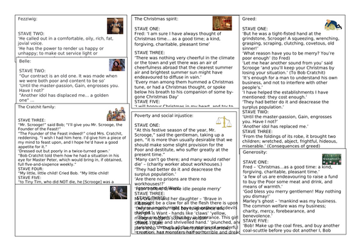 A Christmas Carol quotation sheets | Teaching Resources
