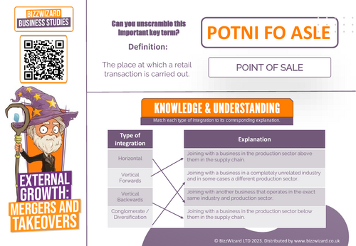External Growth: Mergers and Takeovers - FREE Worksheet & Youtube Video ...
