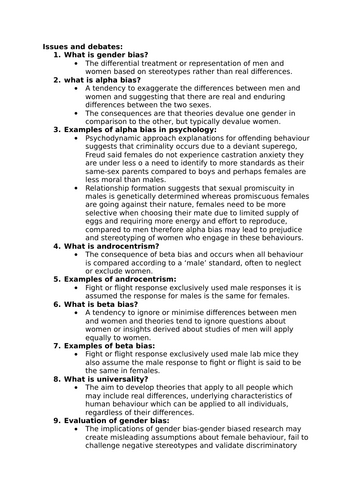 issues and debates aqa a level psychology | Teaching Resources