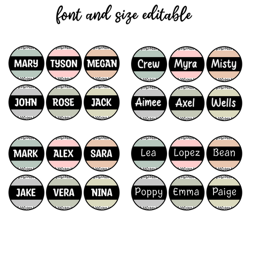 Printable Boho Student Name Labels, Editable Cubby Labels, Circle ...