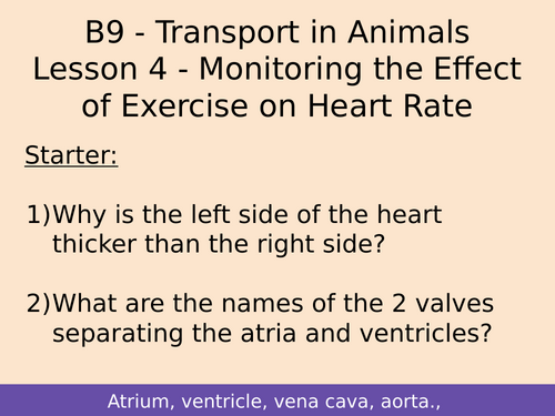 B9 Transport in Animals IGCSE Biology L4 | Teaching Resources