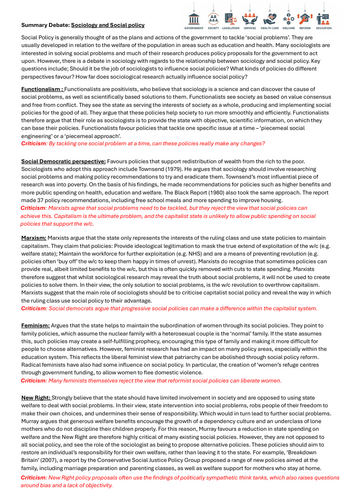 Sociology A level Theory (the debates) overview. | Teaching Resources